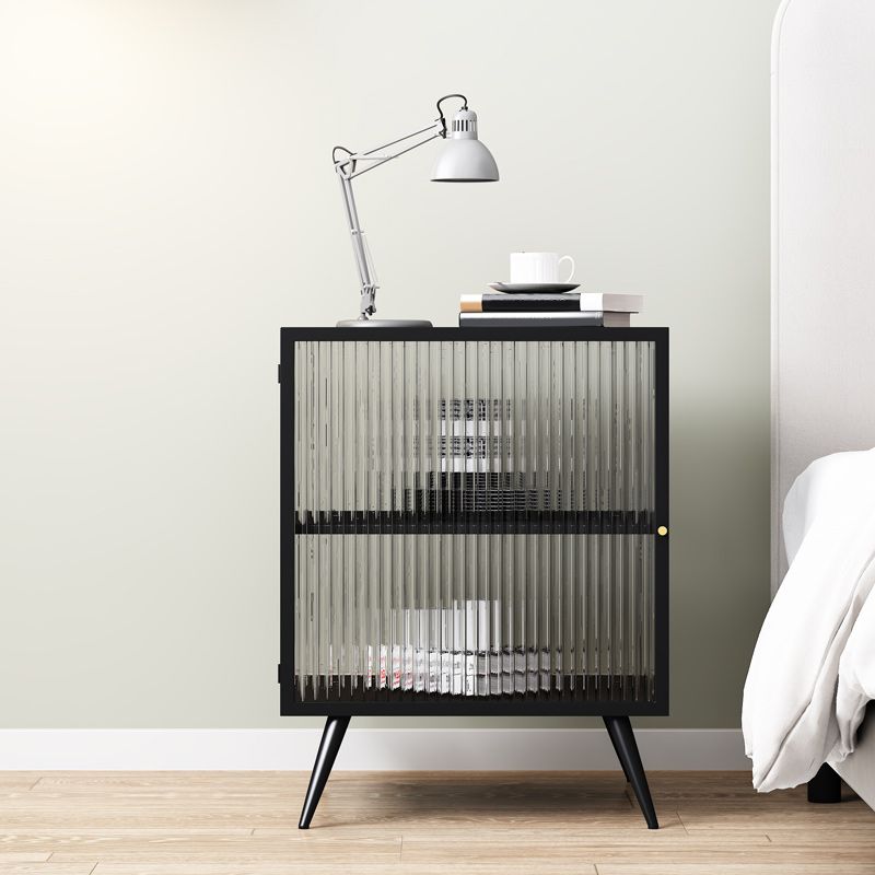 Modern Metal Night Table Iron 22 Inch Tall 1-Shelf Legs Included Bed C