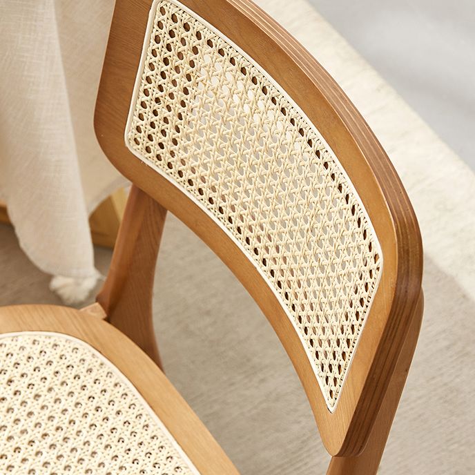 Solid Wood Kitchen Dining Chairs Open Back Chairs in Natural