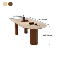 Free Form Solid Wood Dining Table Modern Dinette Table with 3 Legs