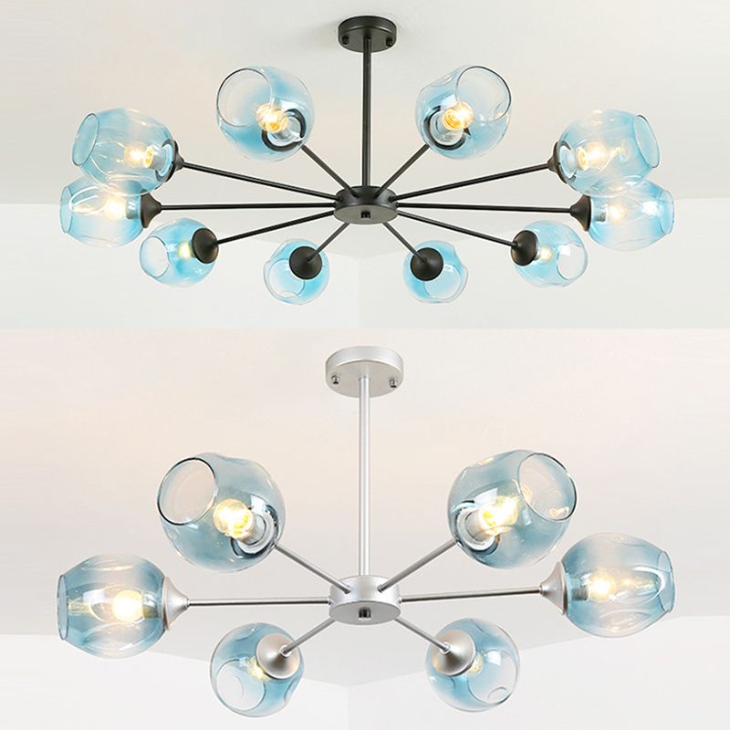Radial Glass Chandelier Light Fixture Modern Style Chandelier Lamp for