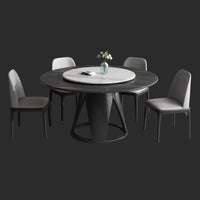 Modern Round Shape Kitchen Dining Table Sintered Stone Standard Dining