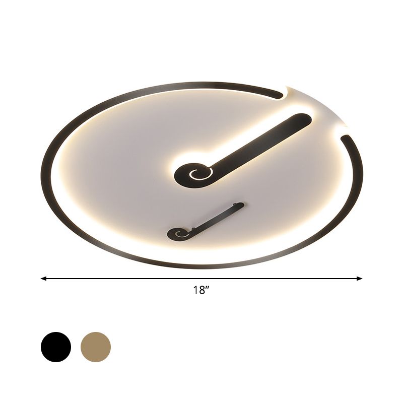 Minimal LED Ceiling Mounted Light with Acrylic Shade Black/Gold Finish