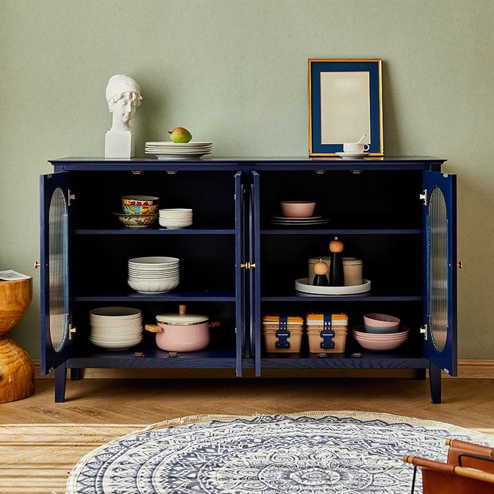 Pine Wood Living Room Sideboard Cabinet Modern Server Cabinet with Sto