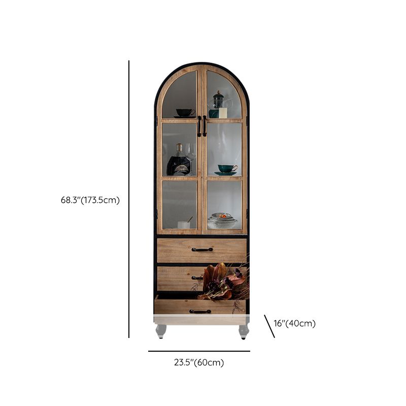 Poplar Traditional Display Stand Standard Display Cabinet for Dining R