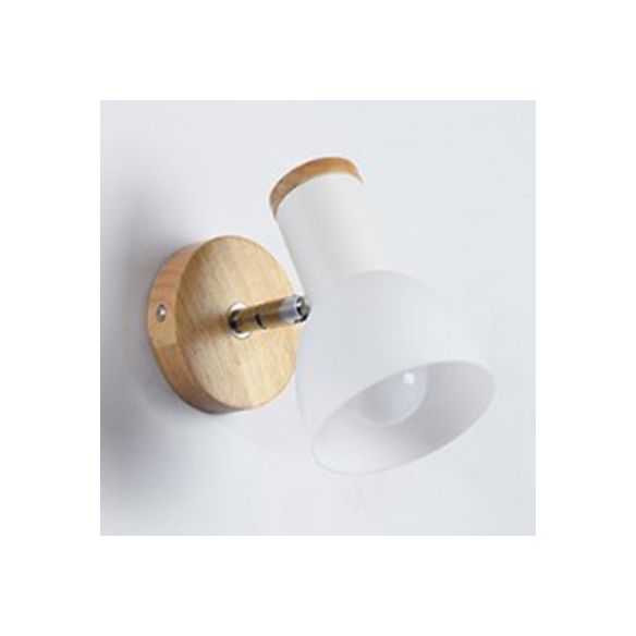 Study Room Torch Shape Wall Light Frosted Glass & Metal Contemporary W