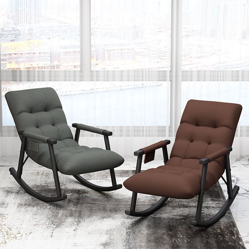 Mid Century Modern Indoor Rocking Chair Single Rocking Chair with Cush