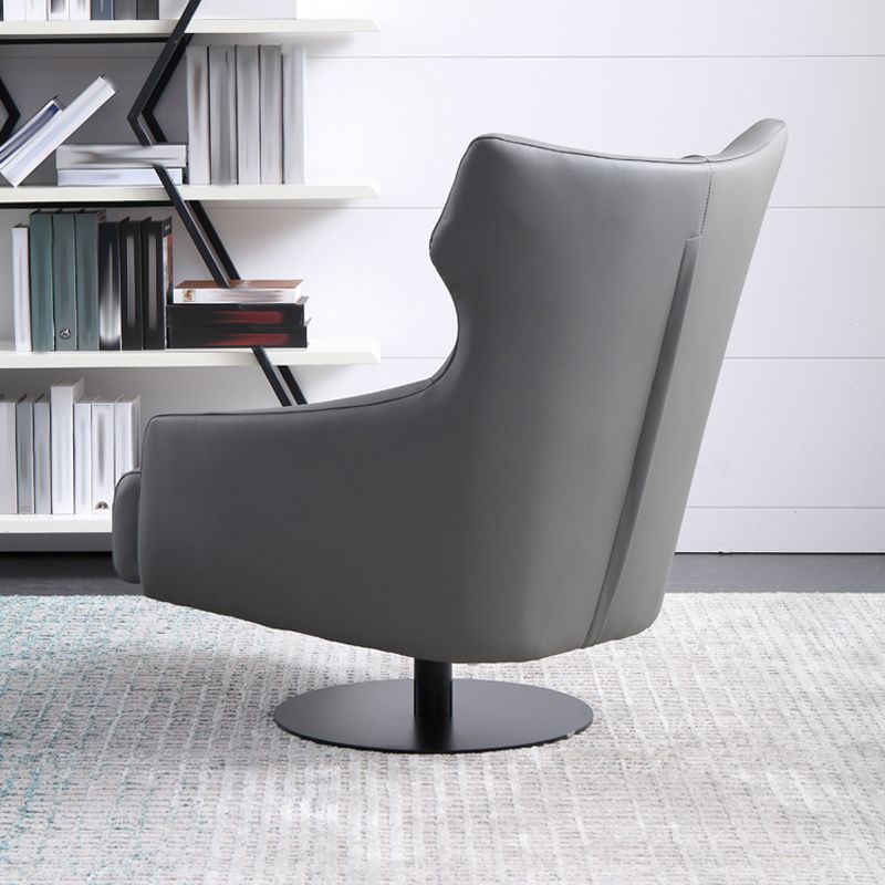 Bonded Leather Wing Chair Recliner with Single Leg Bedroom Standard Re