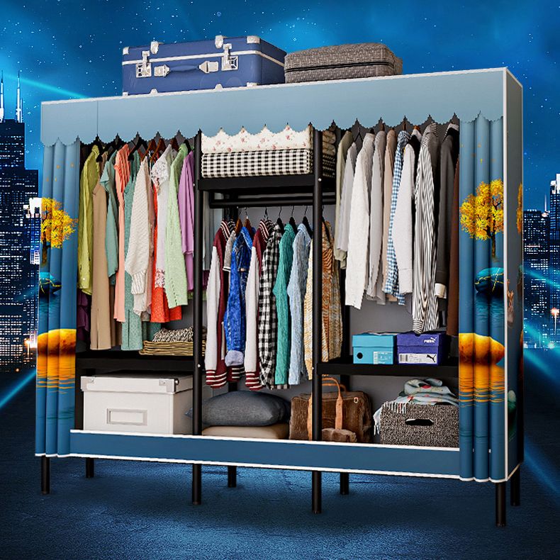 Steel Frame Wardrobe Armoire Contemporary Style Wardrobe Cabinet for H