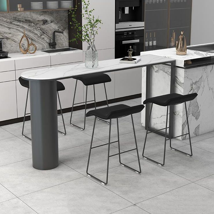 Sintered Stone Top Irregular Shape Bar Table Industrial Bistro Table w
