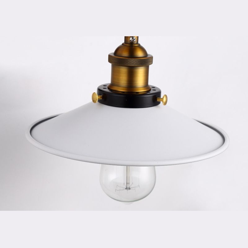 1-Light Industrial Style Wall Lamp with Metal Saucer Shade 90° Adjusta