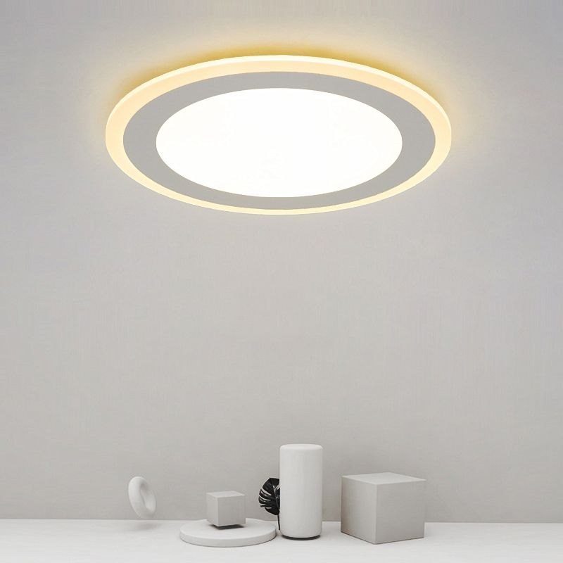 Acrylic Disk Flush Mount Ceiling Light Minimalist White LED Flush-Moun