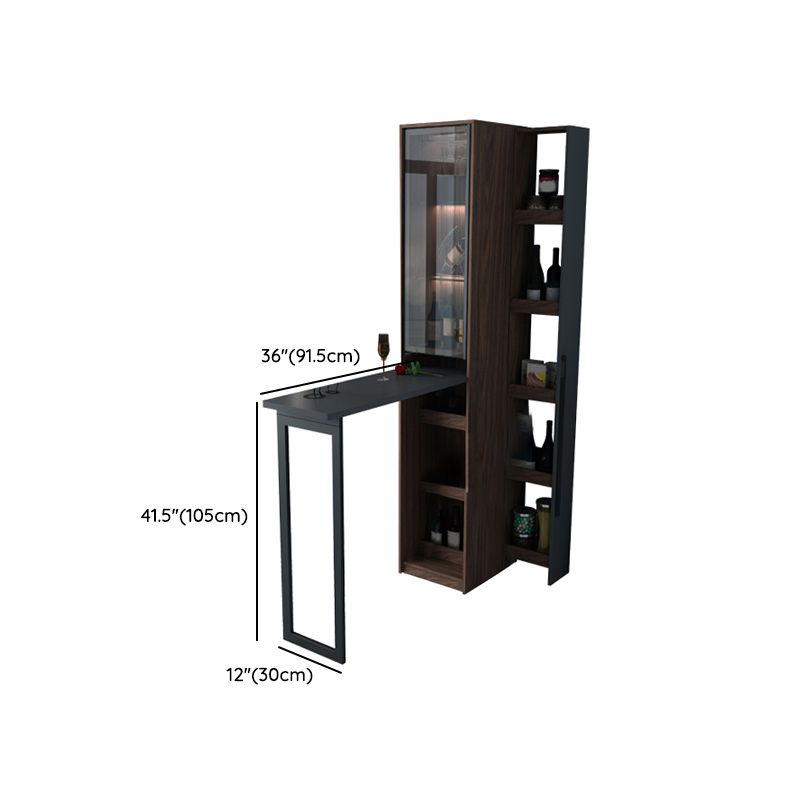 Modern Rectangle Wood Counter Table 2 Pieces Collapsible Bar Table Set