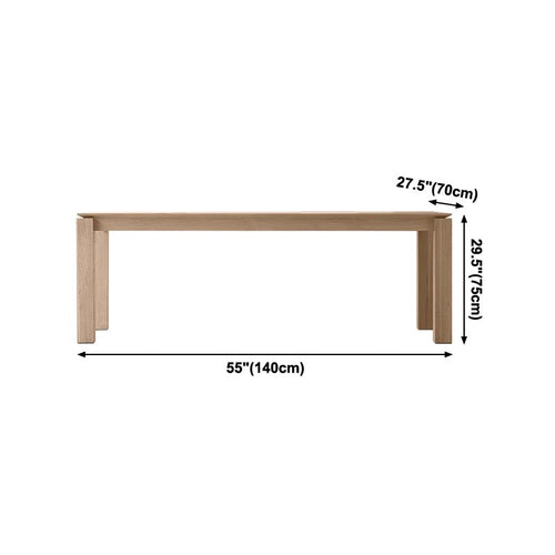 Solid Wood Contemporary Rectangular Table Wood Top Indoor Table with 4
