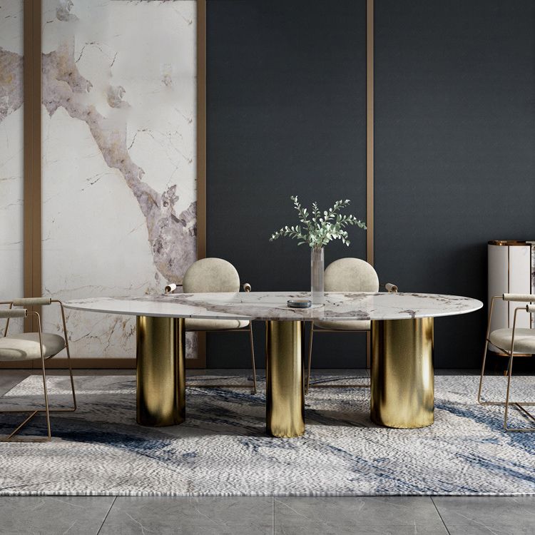 Contemporary Stone Writing Desk Unconventional Shape Office Desk for H