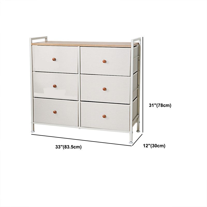 Contemporary Storage Chest Fabric Bins Chest with Drawers for Home/Off