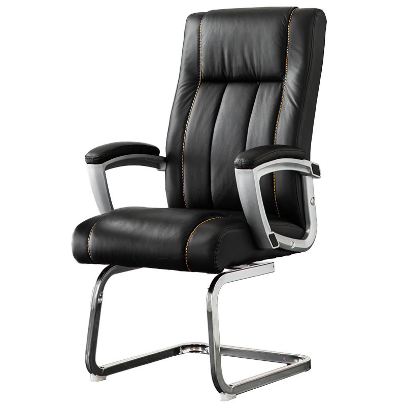 Modern Fixed Arms Office Chair No Wheels No Distressing Ergonomic Chai