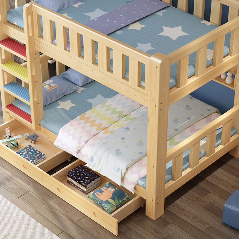 Mid-century Modern No Theme Kid Bed Solid Wood Standard Bunk Bed with