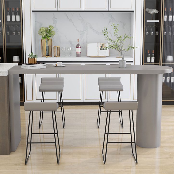 Contemporary Pub Table Solid Wood Free Form Bar Table for Indoor