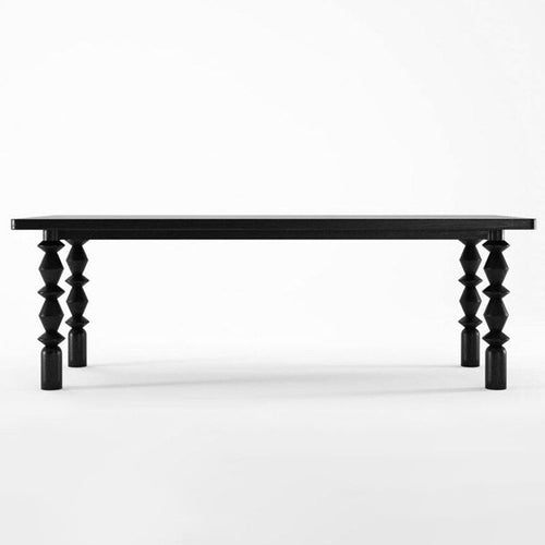 Rectangle Shape Casual Dining Table Solid Wood Fixed Table for Restaur