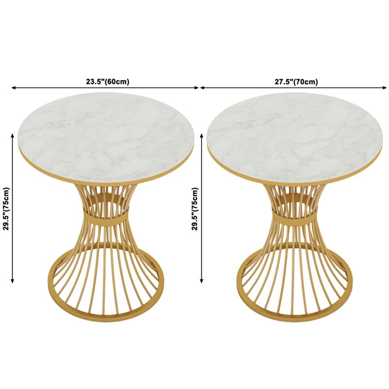 Minimalist White Standard Dining Table Round Shape Sintered Stone Dini