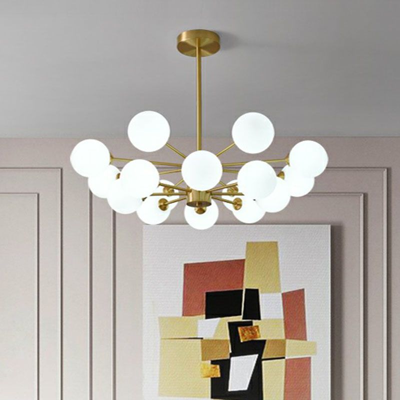 Postmodernism Bubbles Pendant Light Fixture Milk Glass Parlor Ceiling