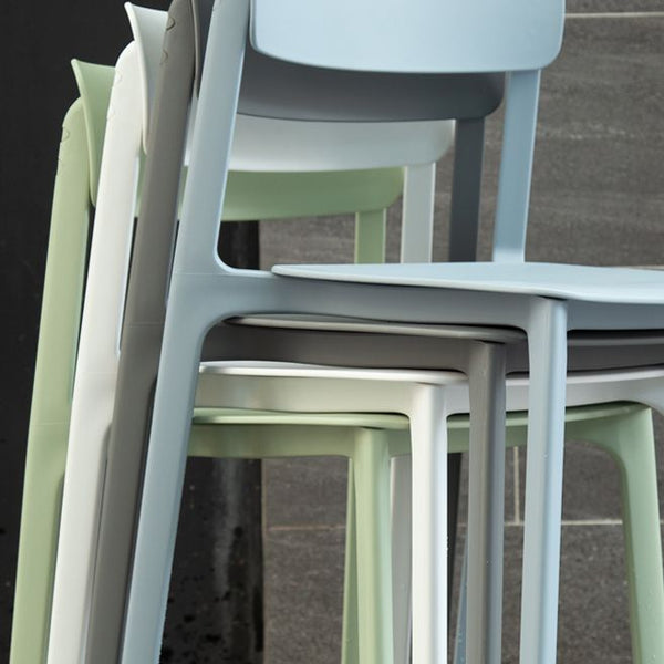 Contemporary Dining and Accent Chairs Matte Finish Plastic Open Back S
