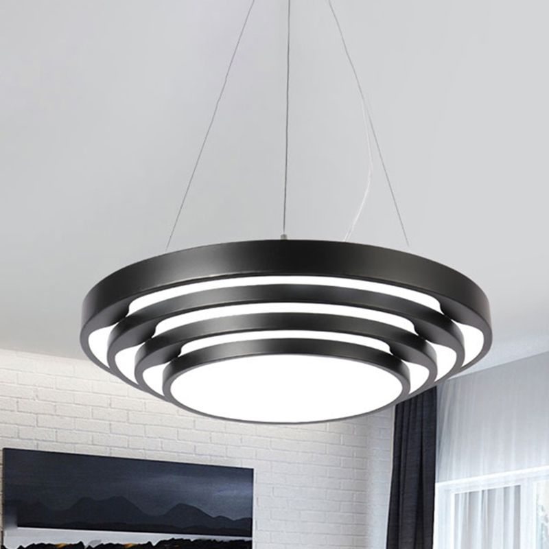 Modernism Tapered Round Pendant Ceiling Light Metal LED Dining Room Ha