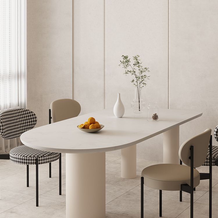 Free Form Table Modern Stone Top Dining Table with 3 Legs for Home