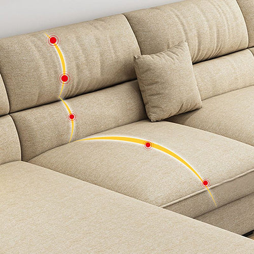 L-Shape High Back Sectional Slipcovered Pillow Top ArmSofa and Chaise