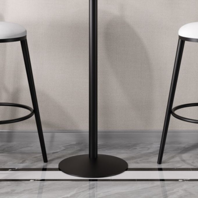 Modern Round Bar Table Set 1/3 Pcs Solid Wood Bar Table and Leather Up