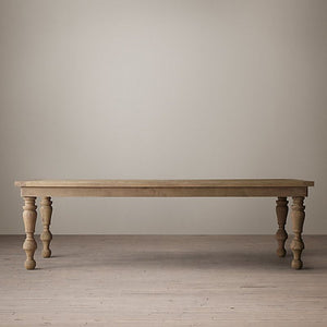 Modern Pine Wood Table Rectangle Dining Table with 4 Legs for Restaura