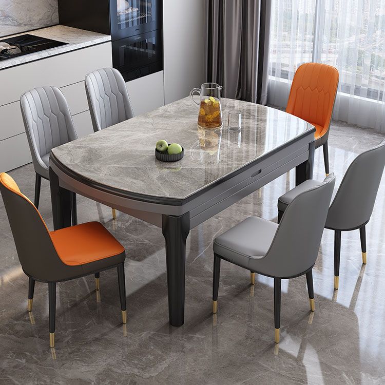 Sintered Stone Top Table 4 Legs Drop-Leaf Dining Table for Kitchen