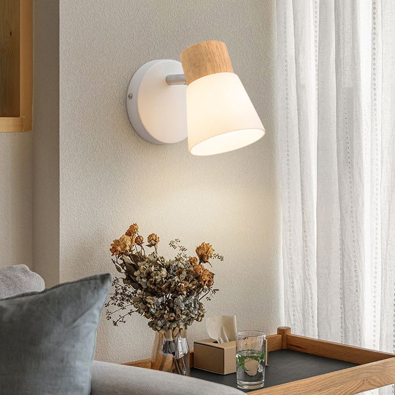 Wood Cone Shape Wall Light Modern Style Multi Lights Wall Light Sconce
