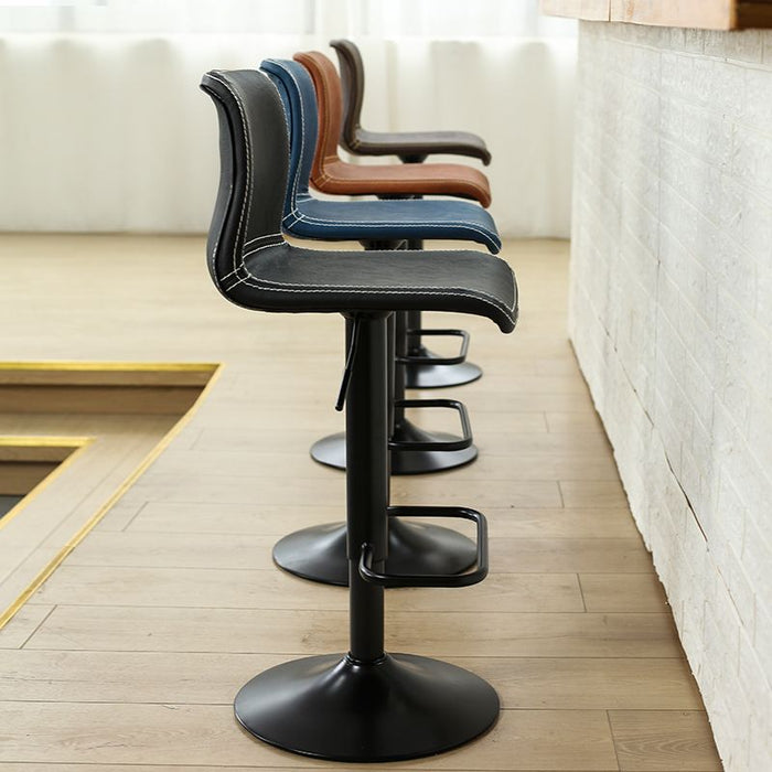 Modern Swivel Adjustable Height Bar Stool Indoor Bar Stool with Low Ba