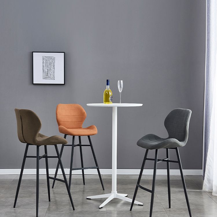 Industrial Bucket Counter Chair Footrest Low Back Metal Bar & Counter