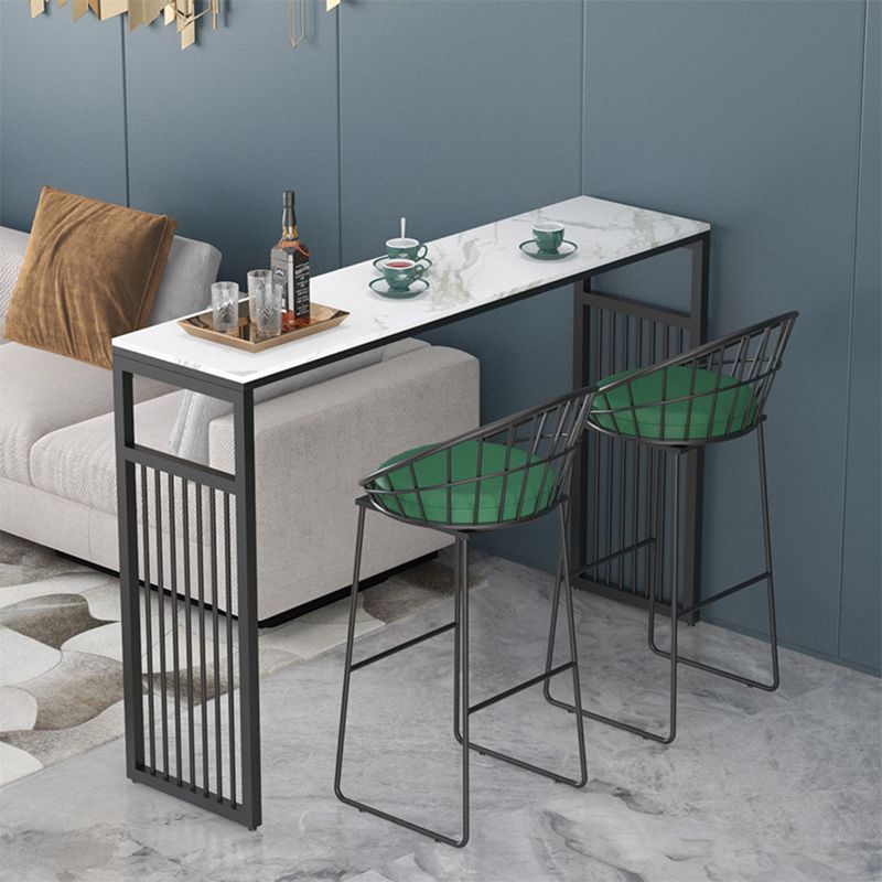 Indoor Bar Height Counter Height Table Modern Rectangle Marble Pub Tab