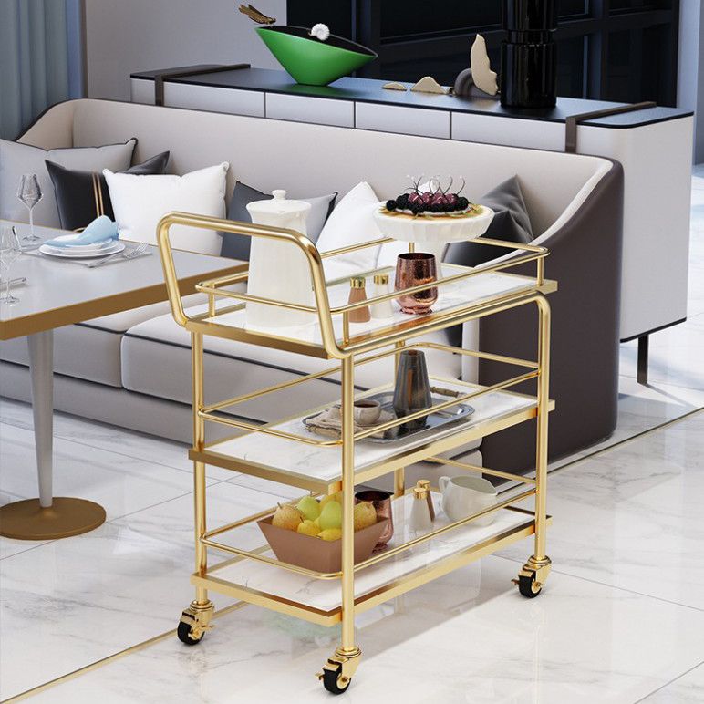 34.65" High Rolling Contemporary Prep Table Stone Prep Table for Resta