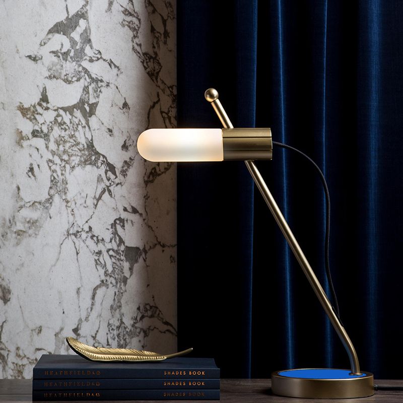 Gold Capsule Night Table Light Luxury 1 Head Metal Nightstand Lighting