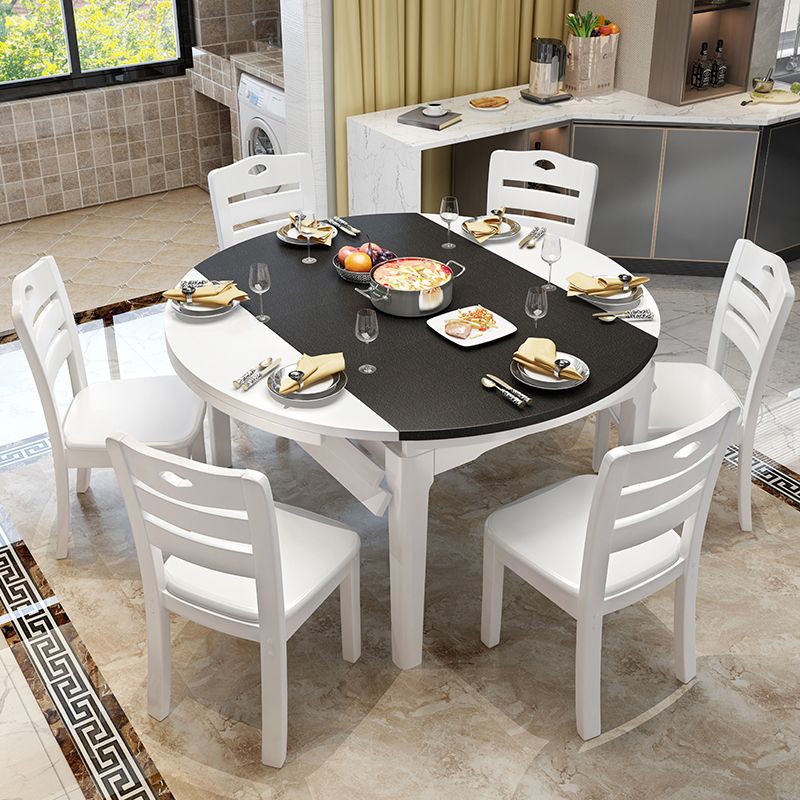 Contemporary Kitchen Dinner Table 4 Legs Extendable Dining Table