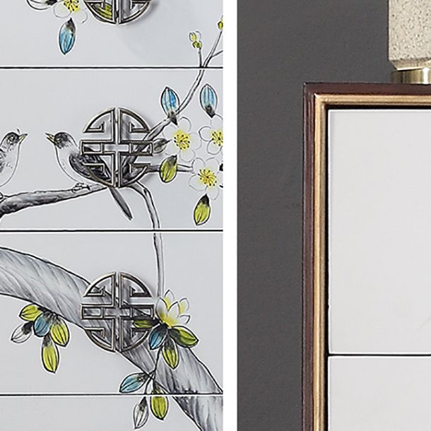 Birch Wood Dining Room Sideboard Cabinet Glam Server Cabinet with Stor