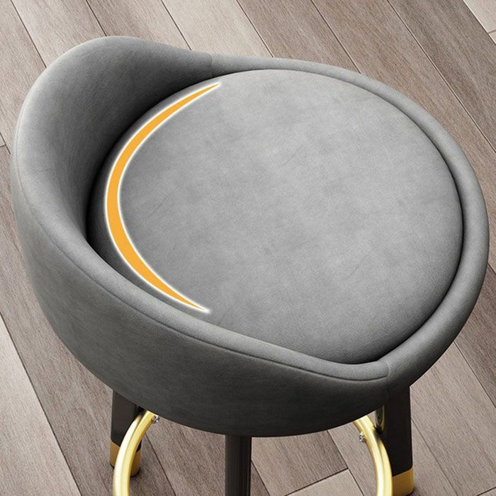 Scandinavian Living Room Low Back Stool Matte Finish Upholstered Swive