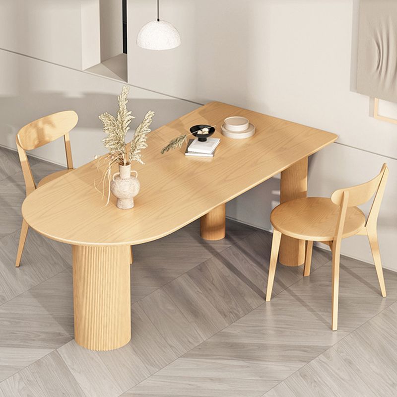 Pine Solid Wood Dining Table Modern Free Form Dining Table with Natura