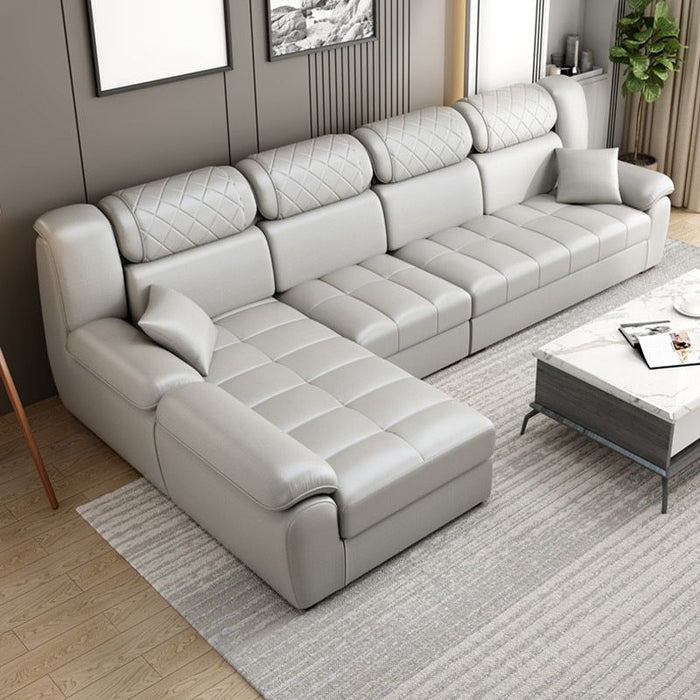Contemporary Left Hand Facing Sectional 4-Seater Sofa with Pillow Back