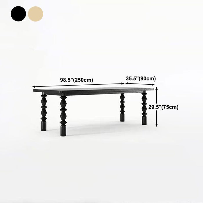 Rectangle Shape Casual Dining Table Solid Wood Fixed Table for Restaur