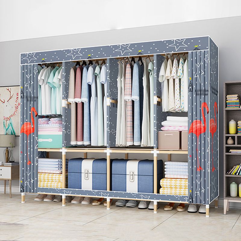 Contemporary Style Wardrobe Armoire Solid Wood Bedroom Wardrobe Closet