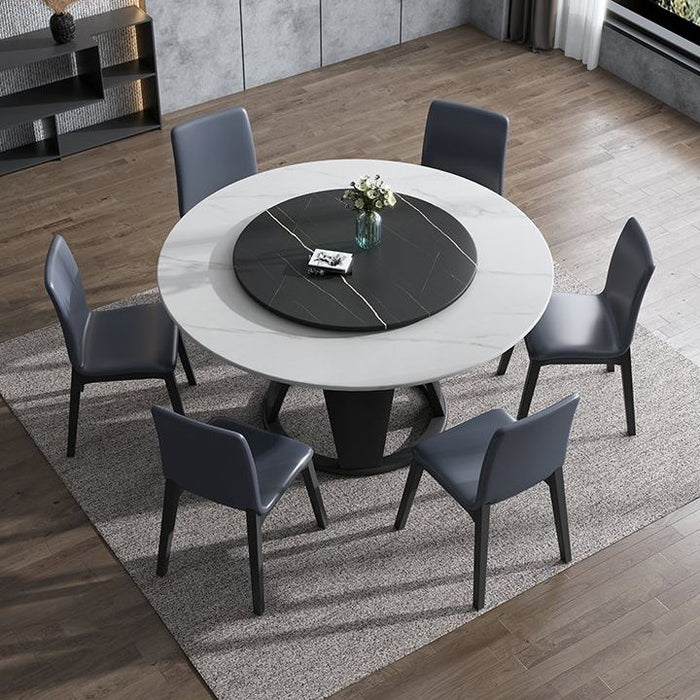Modern Round Shape Kitchen Dining Table Sintered Stone Standard Dining