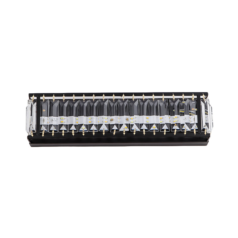 Crystal Rectangular Sconce Light Fixture Modern LED Bedside Wall Mount