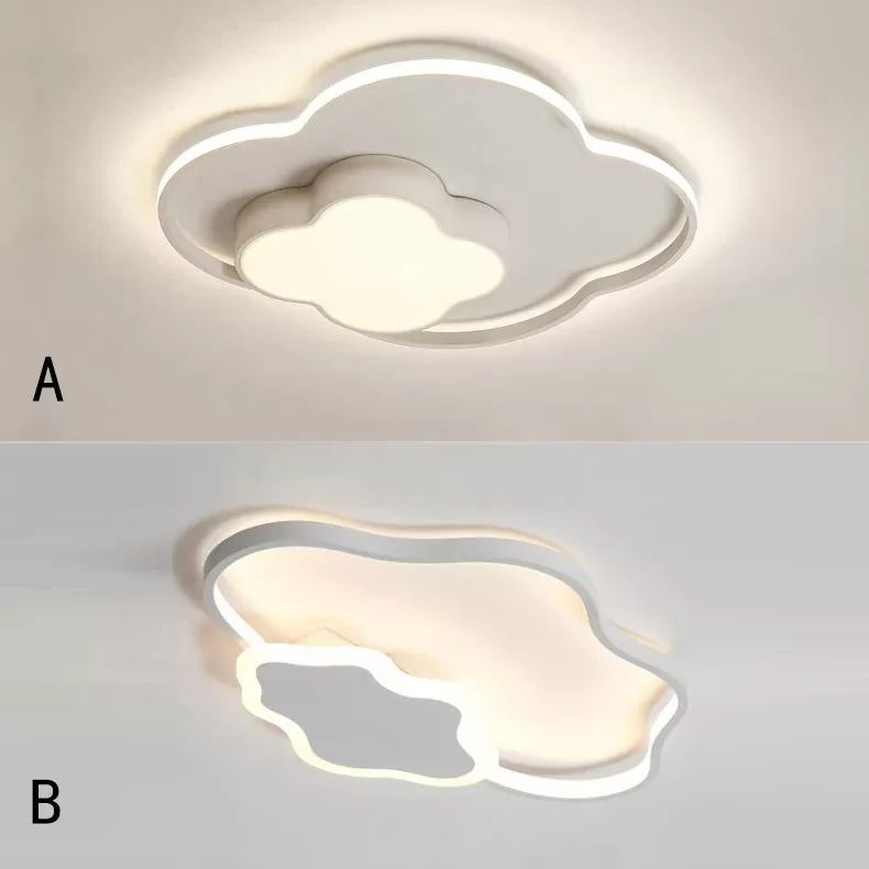Nursing Room Cloud Ceiling Light Acrylic Modern White Finish Flush Mou