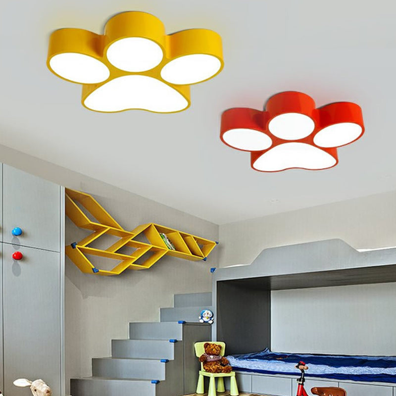 Creative Dog Paw Flush Mount Metal Kids Bedroom LED Ceiling Lighting i