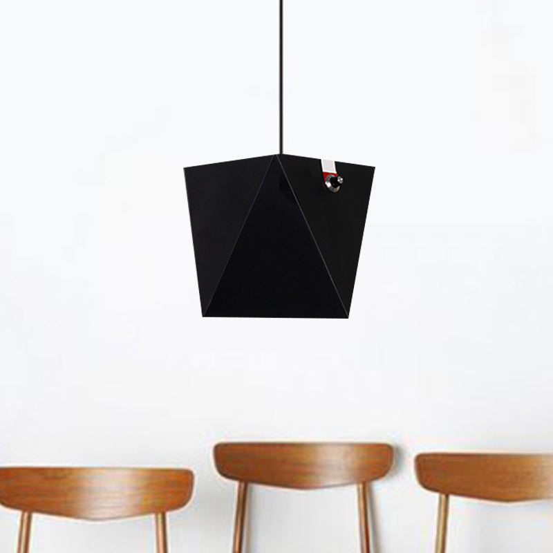 Metallic Trapezoid Hanging Light Fixture Nordic Black/White LED Pendan